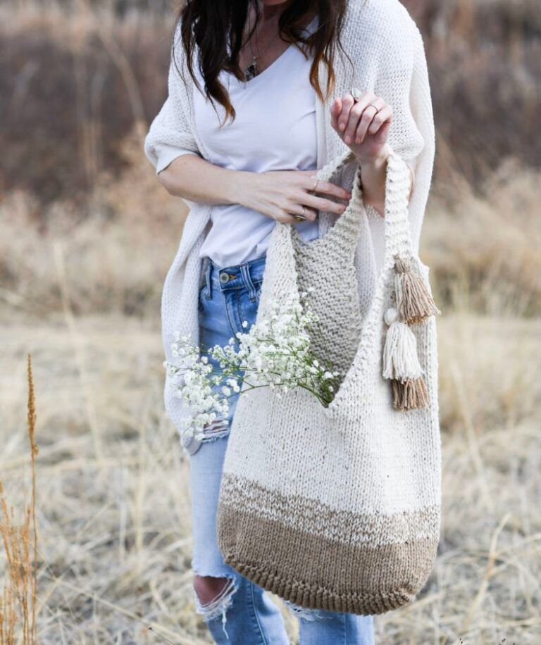 Easy Knit Tote Bags [10 FREE Patterns]